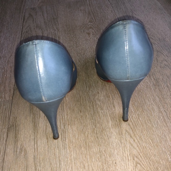 Christian Louboutin | Shoes | Louboutin Blue Peep Toe High Leather ...